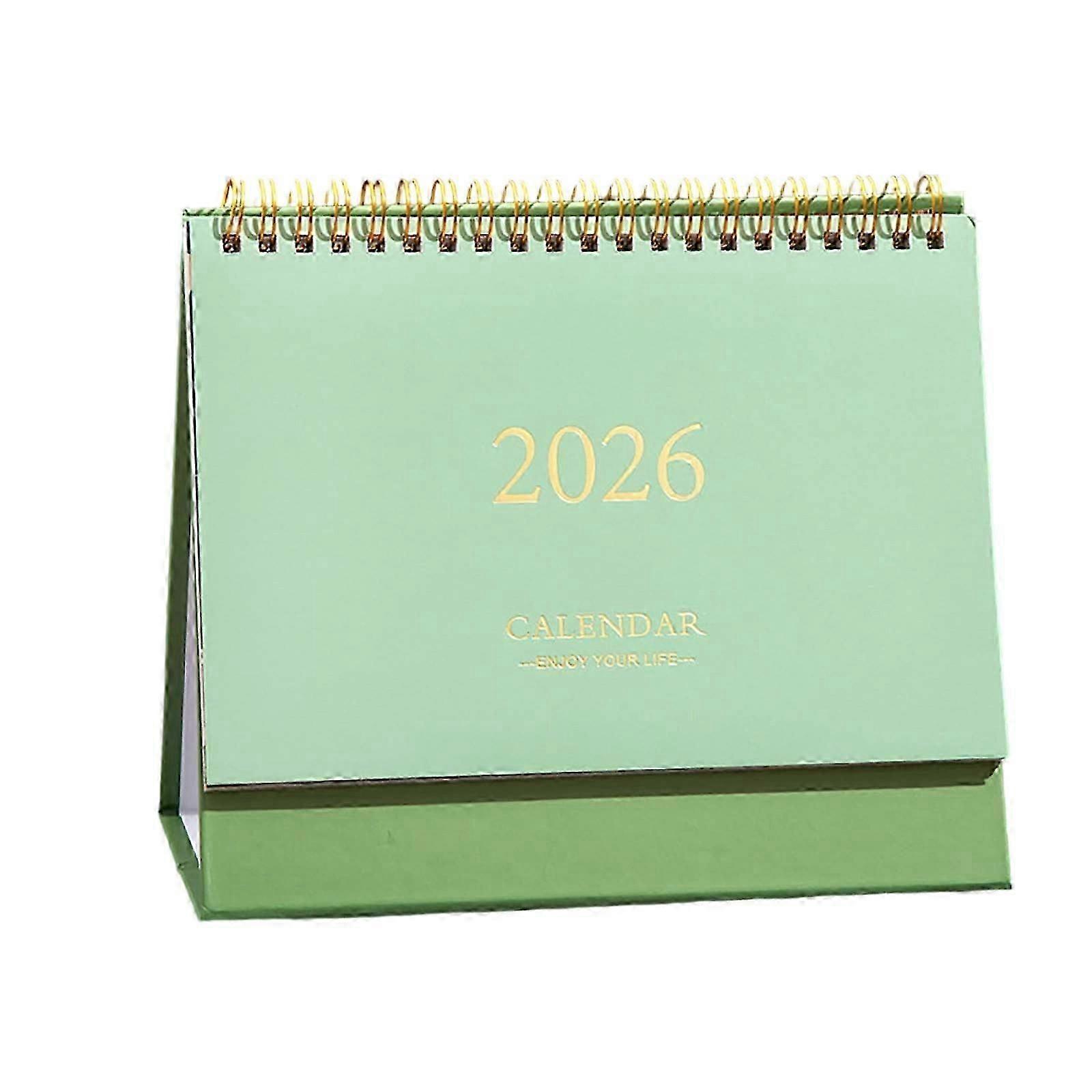 Small 2026 Desk Calendar, Standing Flip Desktop Calendar Covers January ...