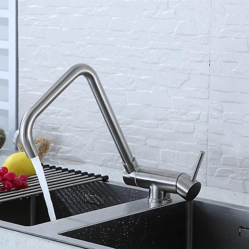 720° Swivel Folding Kitchen Mixer Tap, 304 Stainless Steel Hot and Cold ...