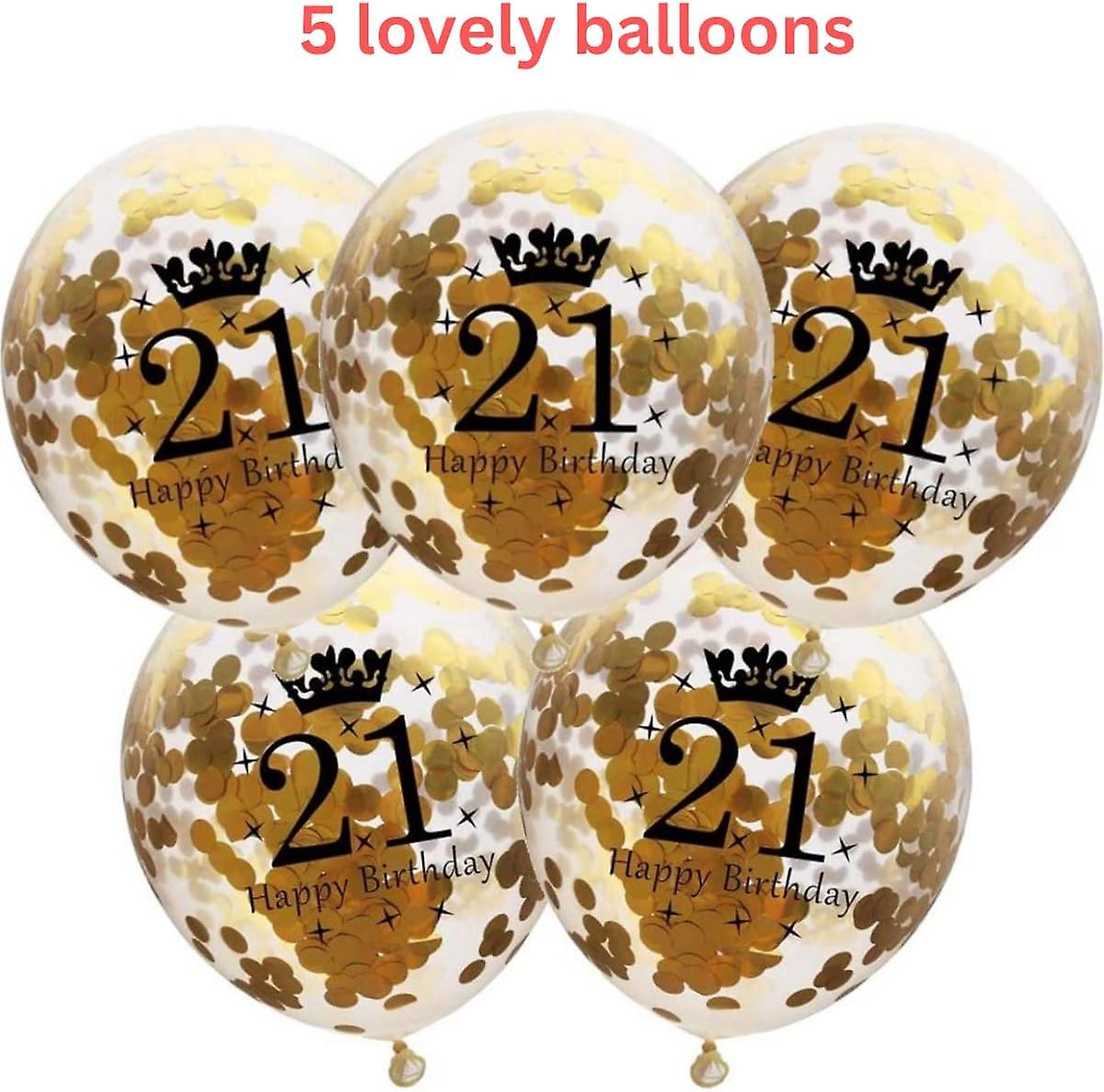 Number Balloons 21 Gold - 21st Birthday Decorations Balloons 12 Inch ...