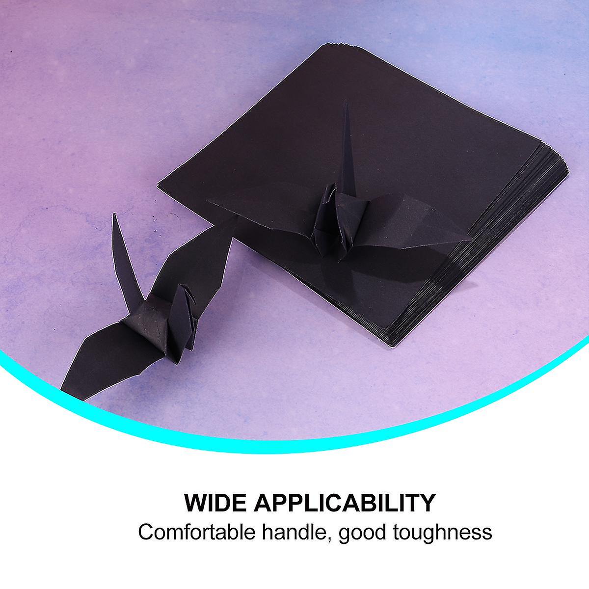 100 Pcs Black Sheets Black Origami Paper Kid Folding Papers Crafts Kids ...