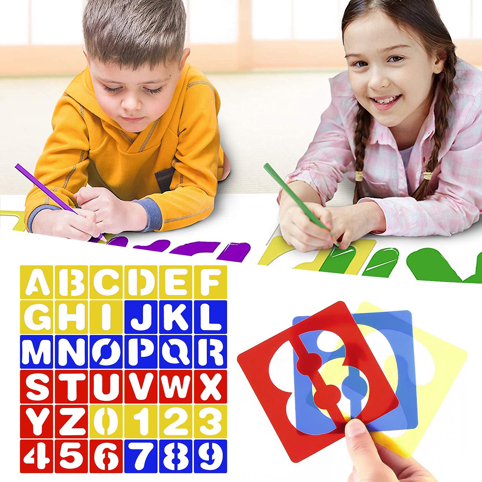 PP Drawing Stencils for Kids Letter Figures Drawing Spraying Templates ...