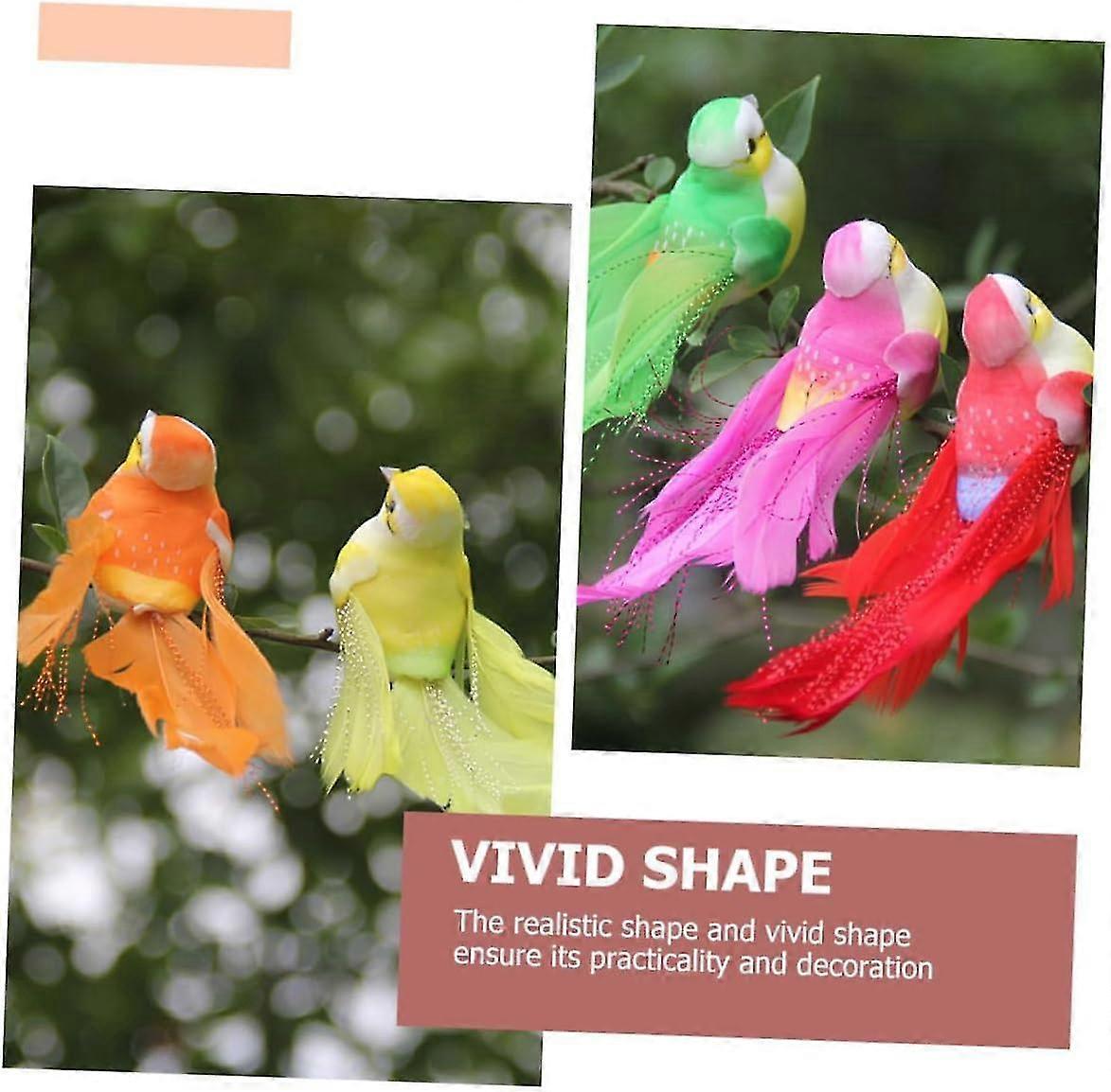 12pcs Simulation Feathered Birds with Clip - Wedding Decorative ...