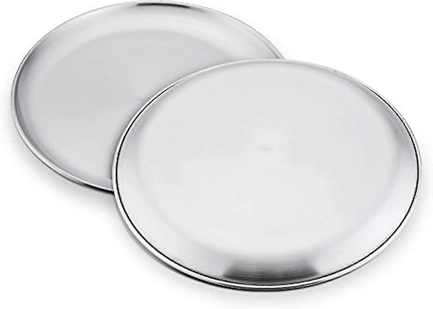 Stainless Steel Pizza Tray Set Of 4 - Round Pizza Baking Trays (26 Cm ...