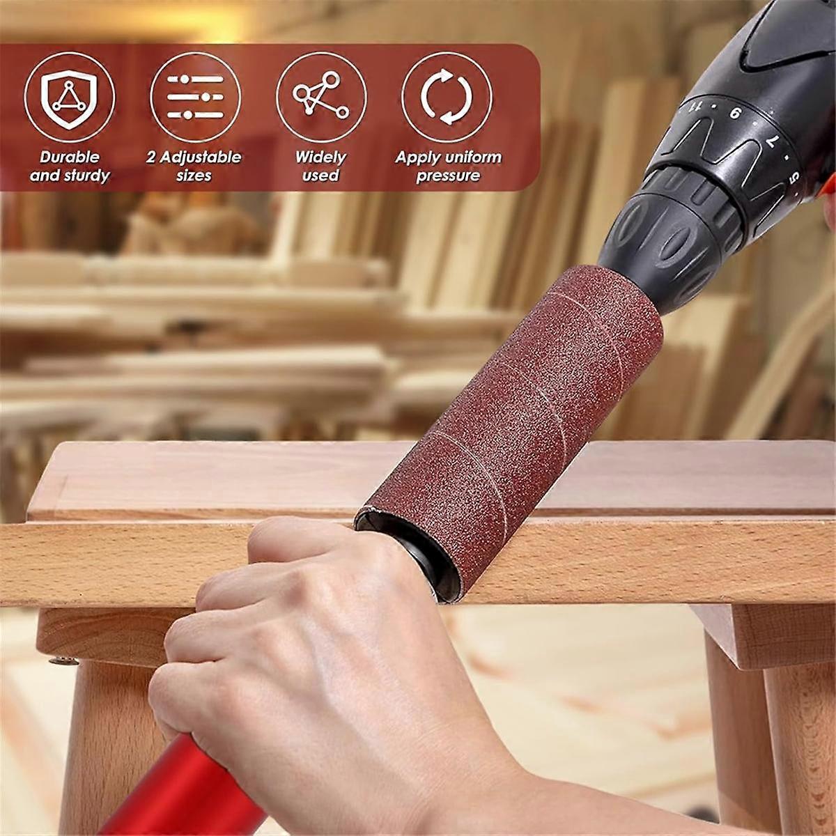 Drum Sander Set,Rubber Sanding Drum Spindle Sander Adapter, with 120 ...