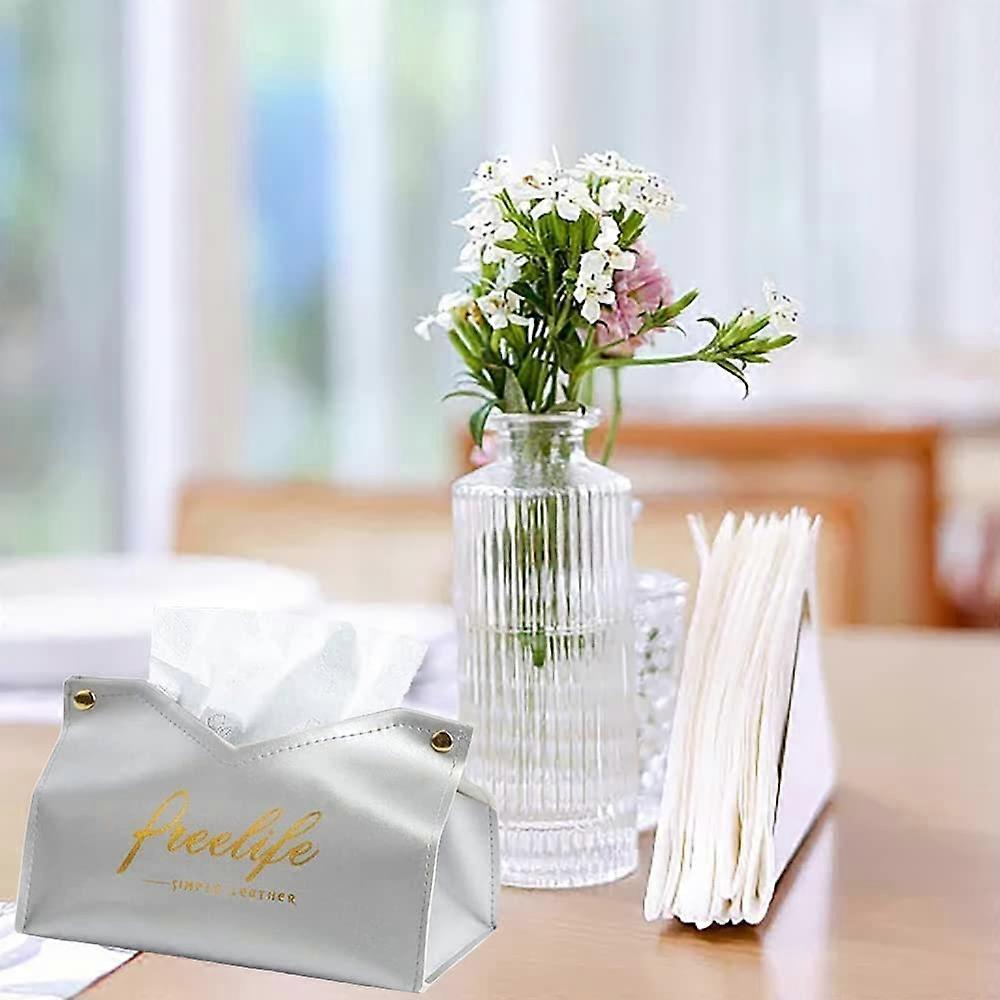 2 pieces leather cosmetic tissue box V port design, used in living room ...