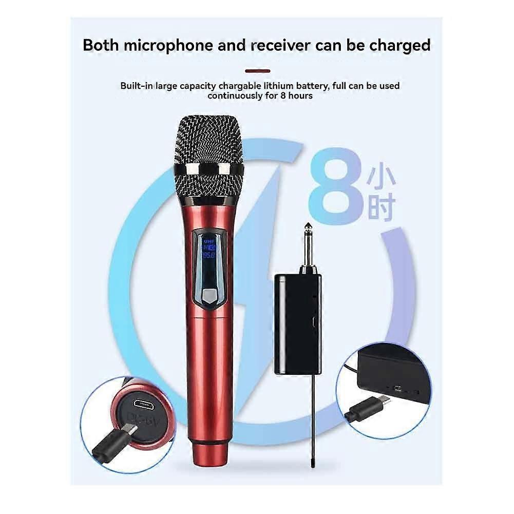 Wireless Microphone Metal Dynamic Microphone System with Rechargeable ...