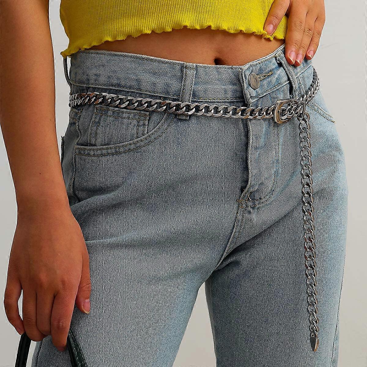 Chain Belts for Women Wasit Chain Belt Chain Chunky Belt Chain Silver ...