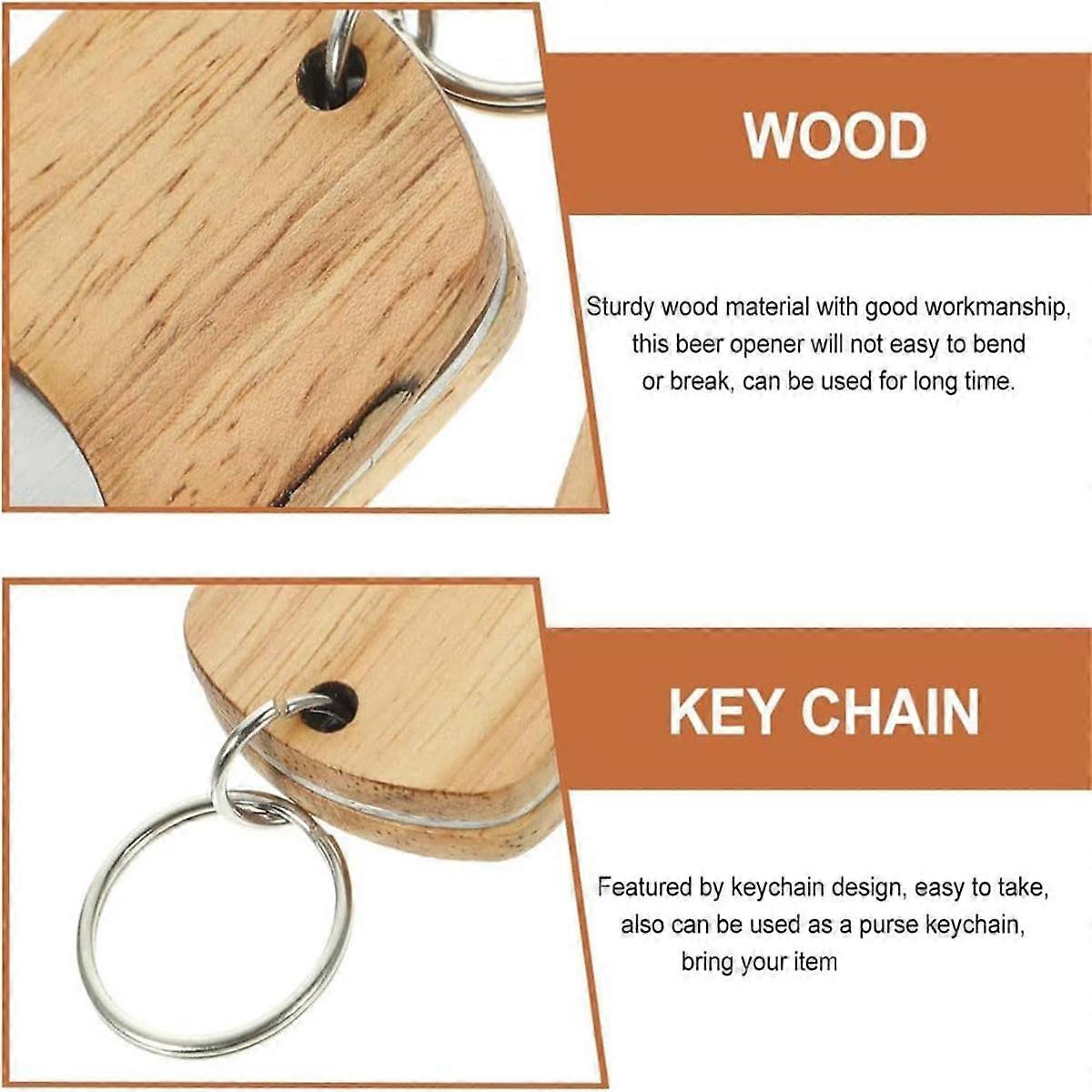 10 Pcs Wood Bottle Opener Keychain Bottle Openers Set Kit Blanks ...