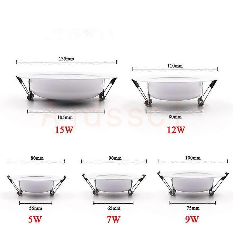 LED Downlight 220V 3-färgs dimning LED downlight Dimbar 5W 7W 9W 12W ...