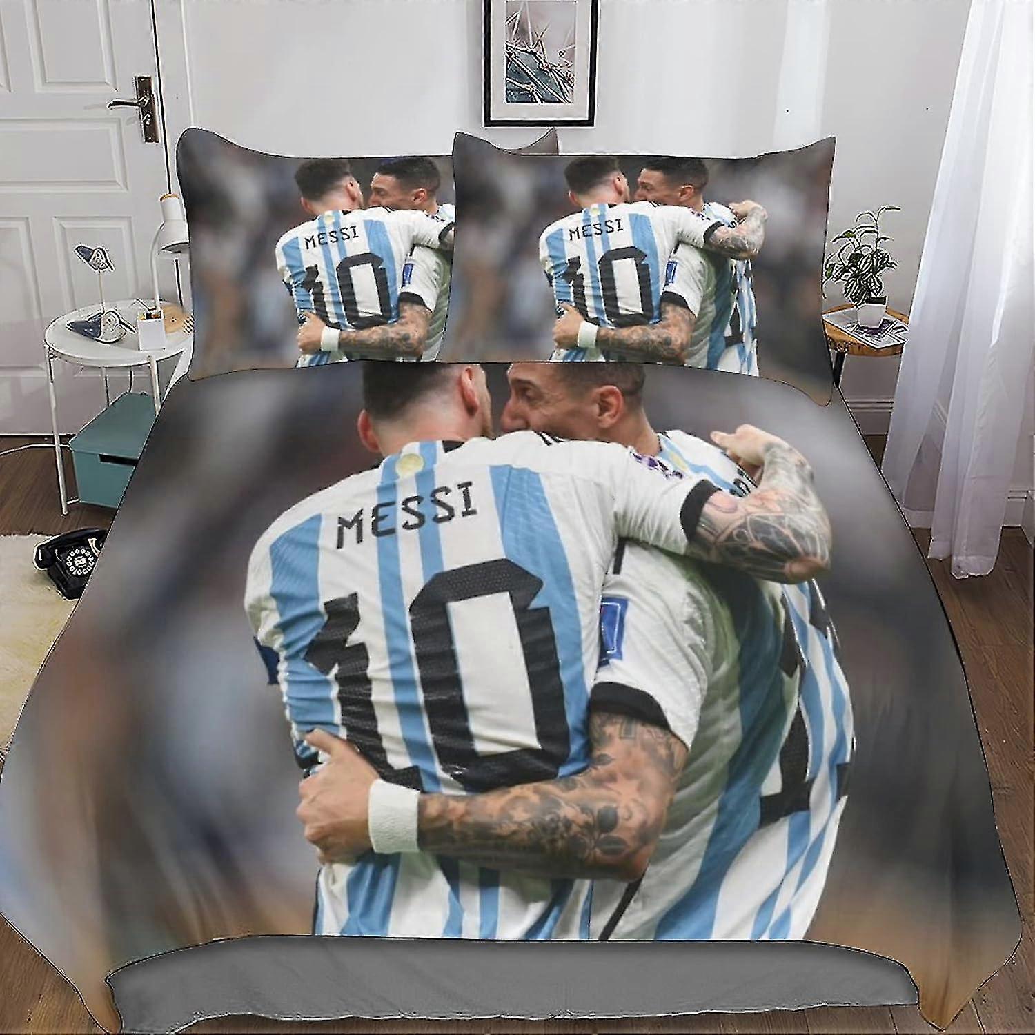 o4654 Bed Sheets Lionel Messi 3D Printed Quilt Cover Duvet Cover Set ...