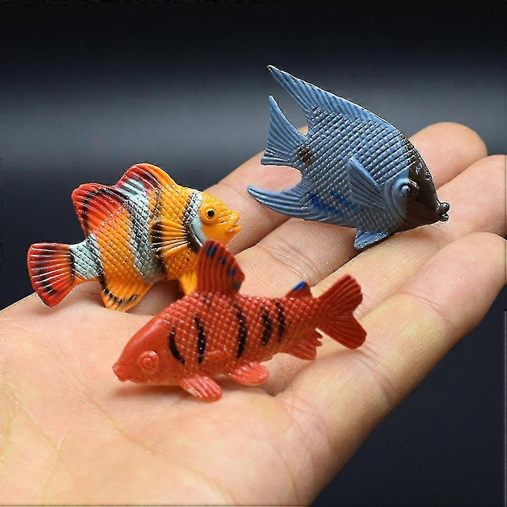 12 pcs Mini Tropical Ocean Fish Pet Figures Toy PVC Pool Fish Toy Early ...