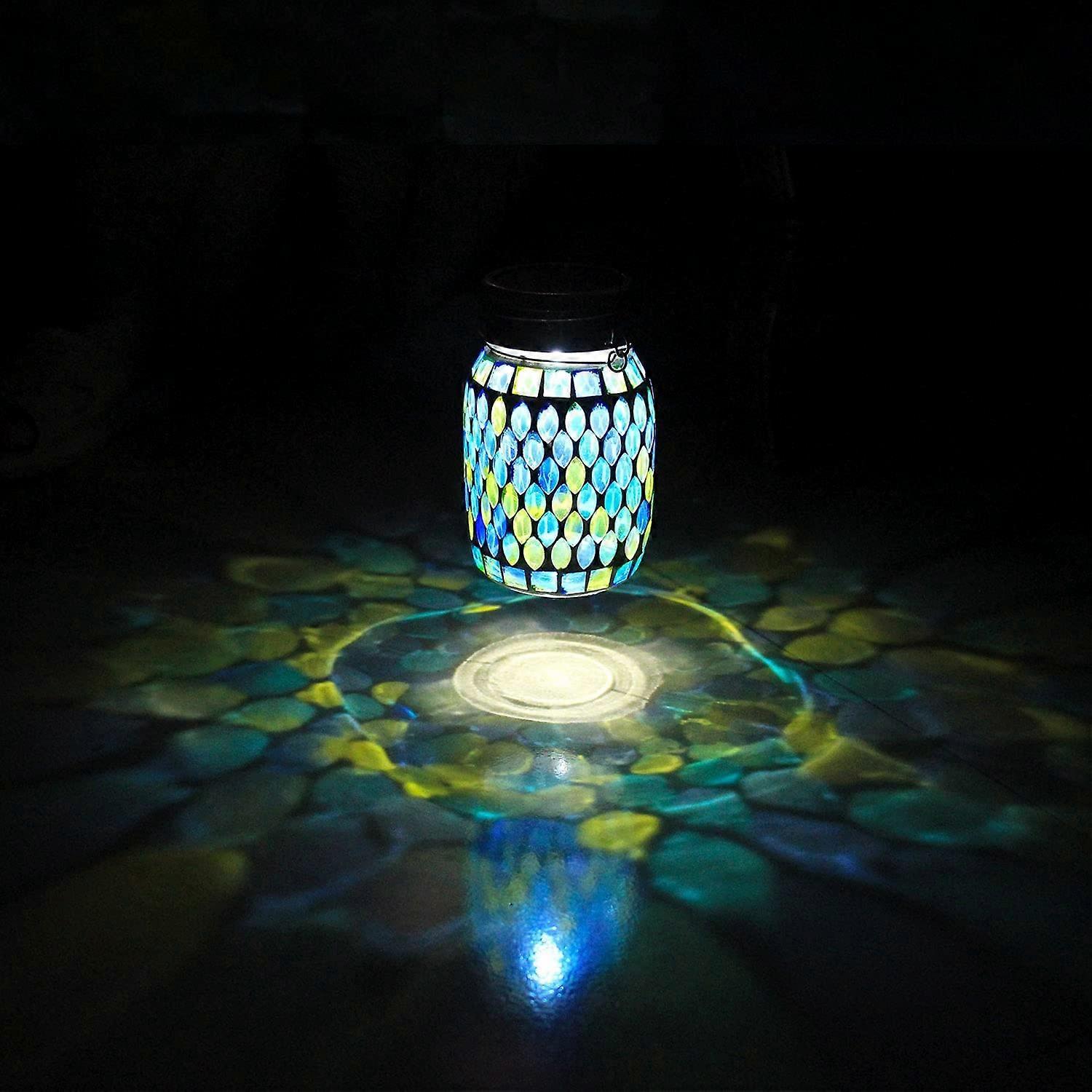 Mosaic Solar Lanterns Outdoor Pendant Lights, Solar Powered Table Lamps ...
