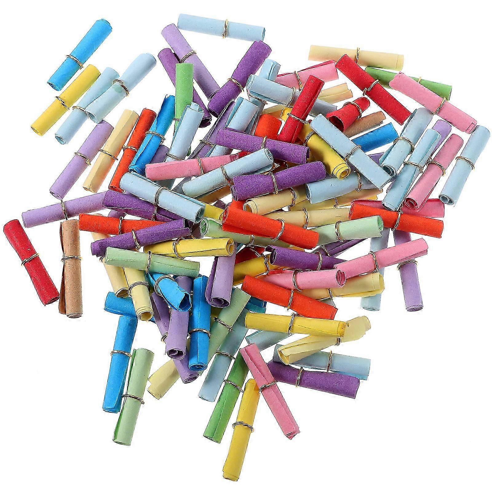 100Pcs Mini Paper Scrolls for Writing Colored Paper Scrolls Wishing ...