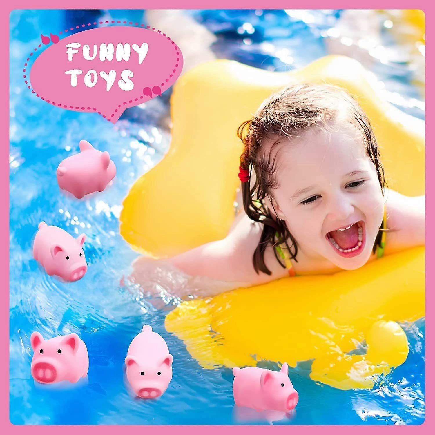 50 Pcs Rubber Pig Bath Toy Bulk Mini Pig Toys Pink Piggy Bathtub Toys ...