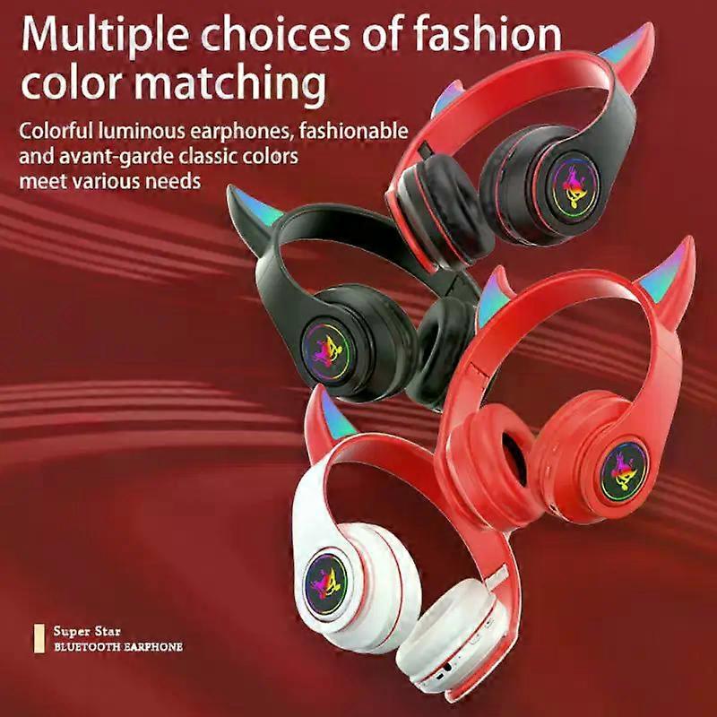 Devil Headphone with Mic for Kids Child Cute Stereo Bass Music FM ...