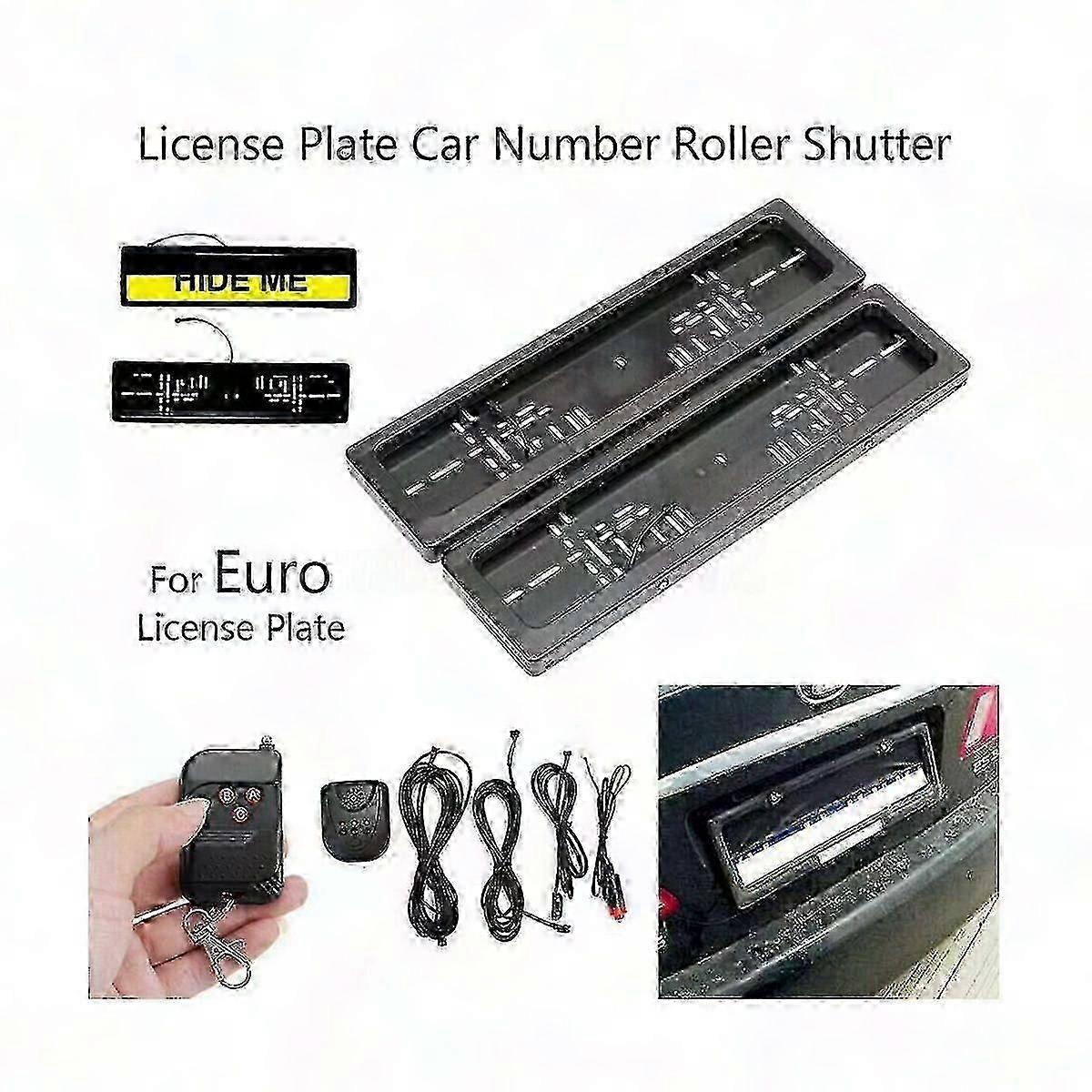 EU Car License Plate Roller Shutter Cover Remote Hide Number Plate ...
