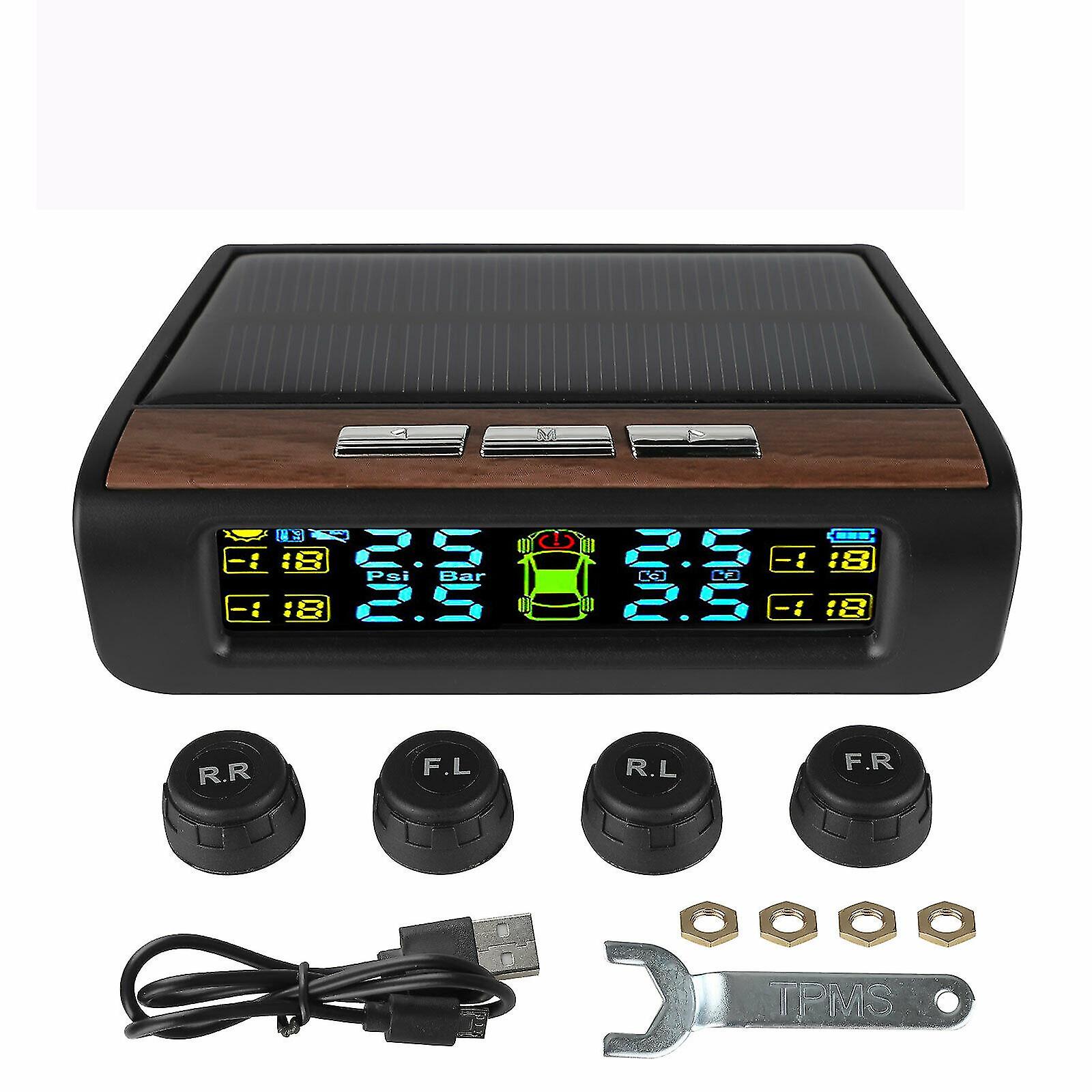 Wireless Solar Tpms Car Tire Pressure Monitoring System | Fruugo DK