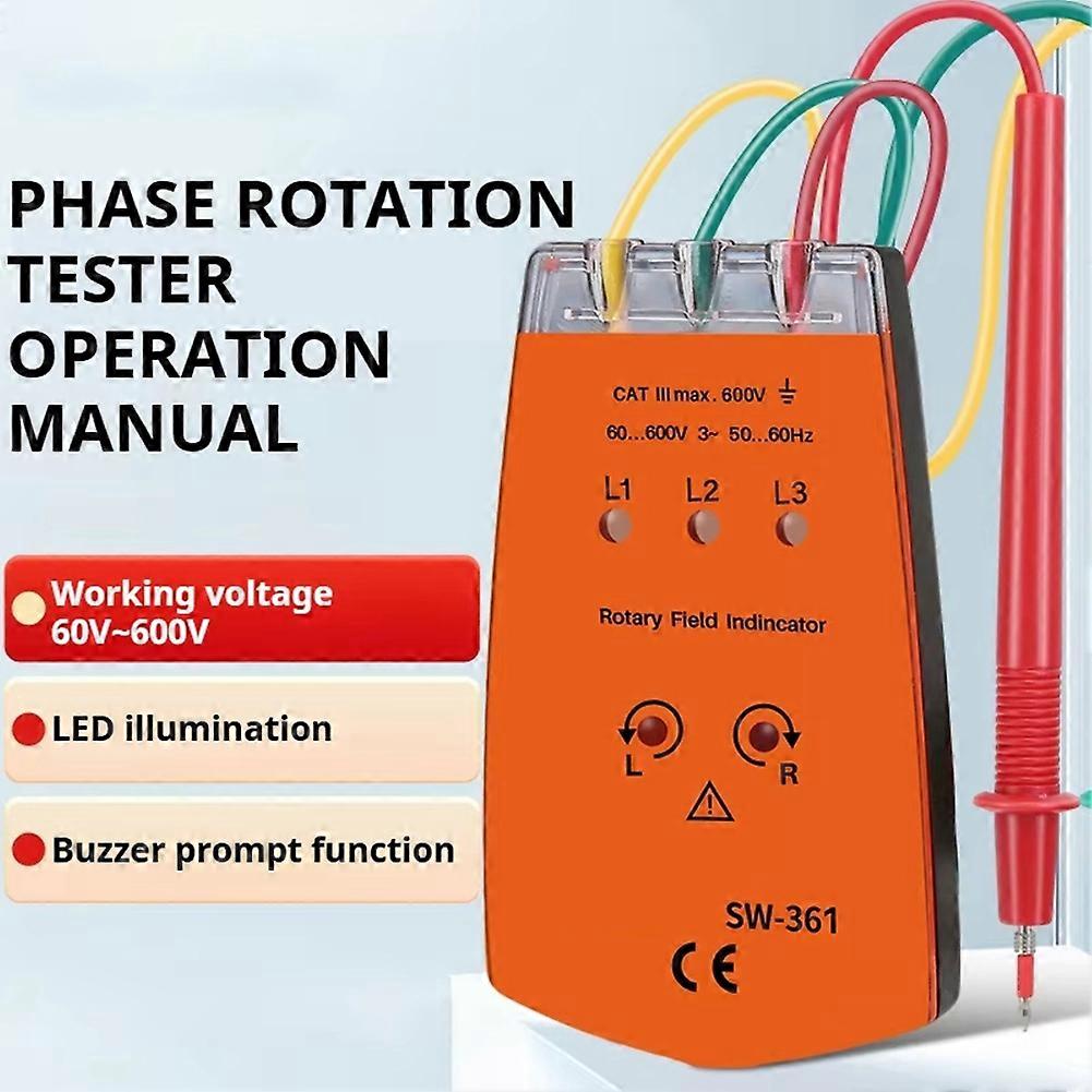 Phase Sequence Tester, 3-Phase AC Rotation Meter, Voltage/Current ...