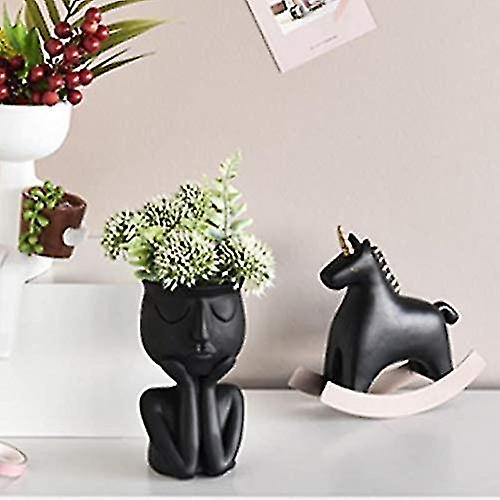 Creative Nordic Character Vase For Succulents Abstract Flowerpot For ...