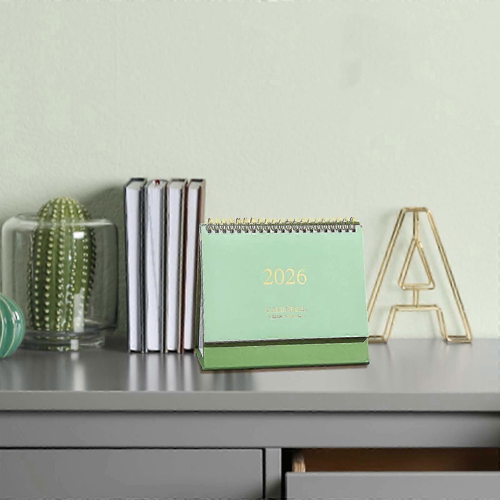 Small 2026 Desk Calendar, Standing Flip Desktop Calendar Covers January ...
