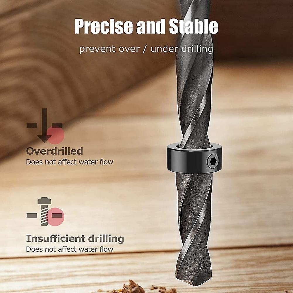 Drill Stop Bit Collar Set, 9pcs Adjustable Drill Depth Stop Collar ...