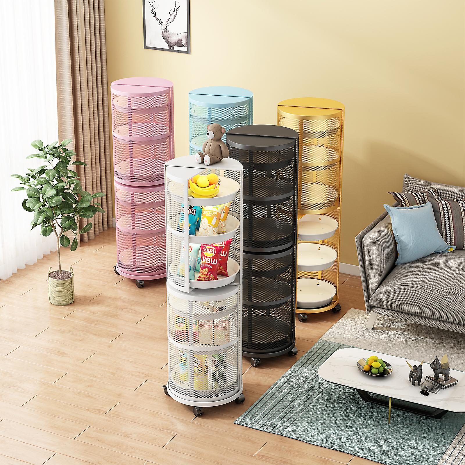 360 Degrees Rotating Movable Storage Shelf, Large Capacity Steel Rack ...