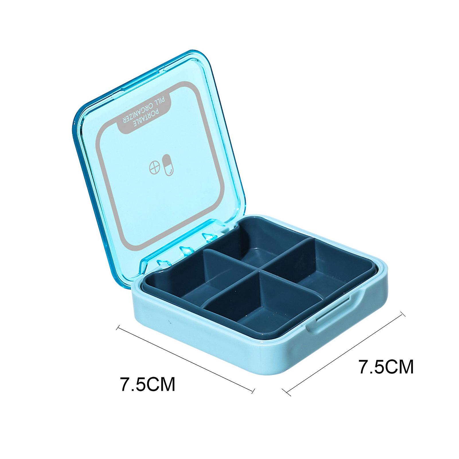 4 Compartment Pill Container Compact Carry With Ease Box | Fruugo UK