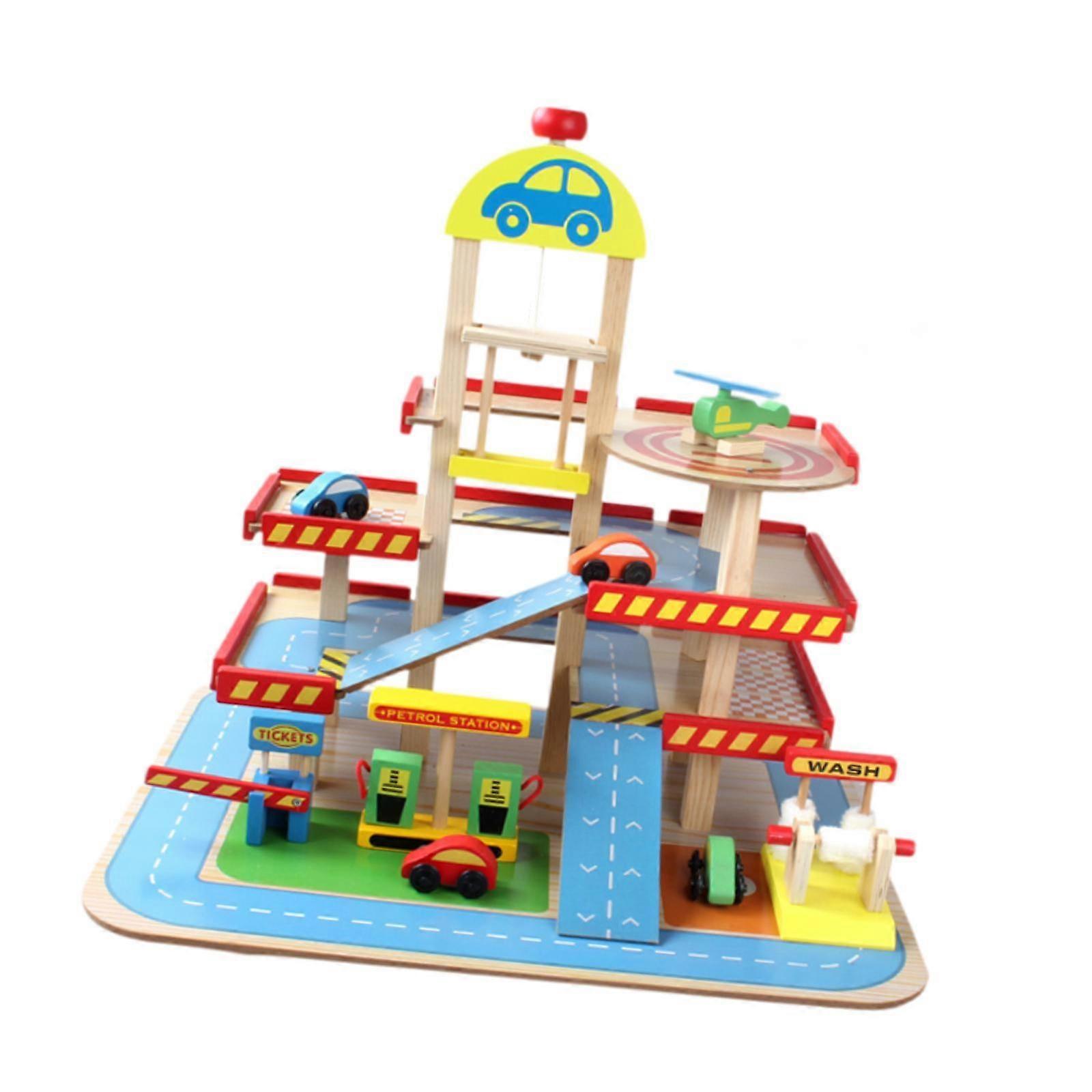 Play Garage Playset Interactive Cars Ramps Educational Three Tier ...