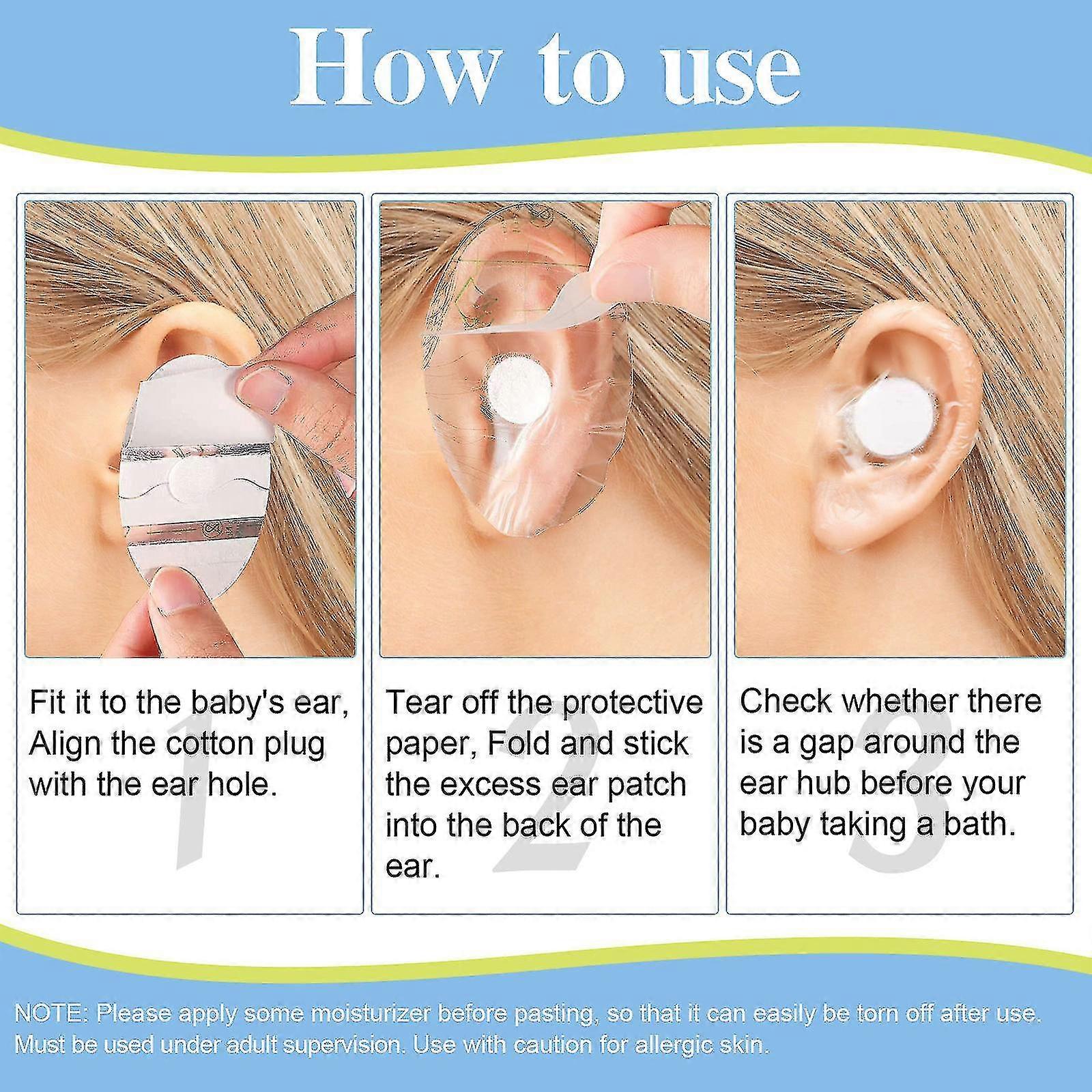 Baby Ear Covers Waterproof Shower Swimming Ear Stickers Newborn Ear ...