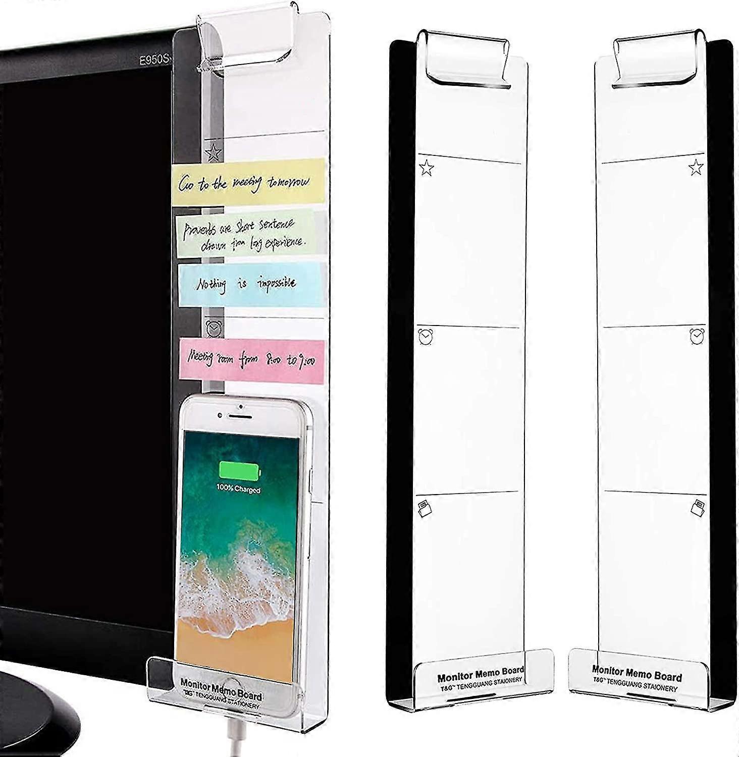 2pcs Monitor Memo Board, Sticky Note Holder, Computer Monitor Message ...