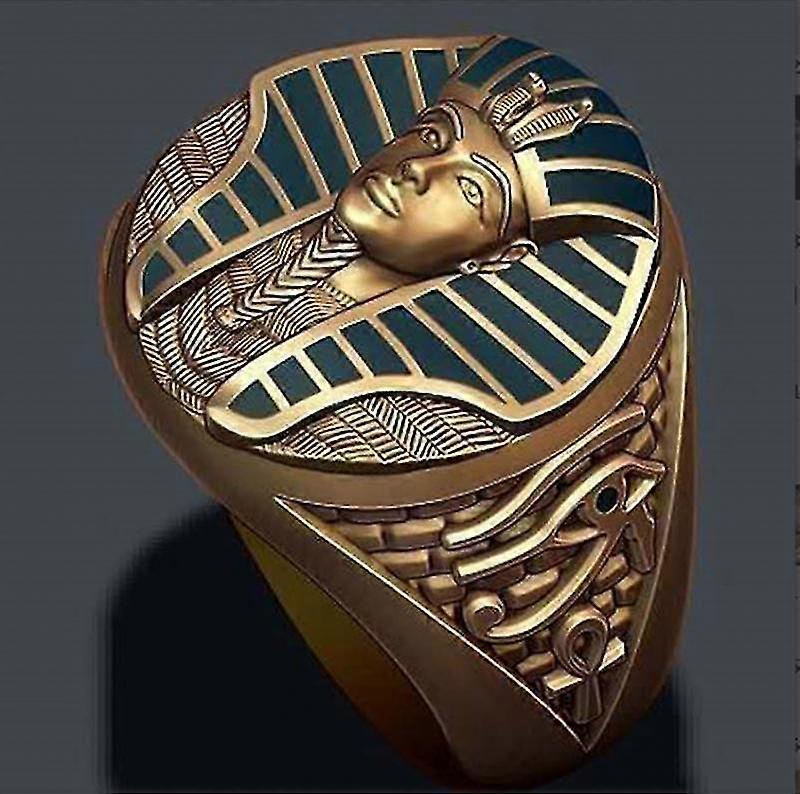 Vintage Ancient Egypt Green Pharaoh Portrait Ring Men S Classic ...