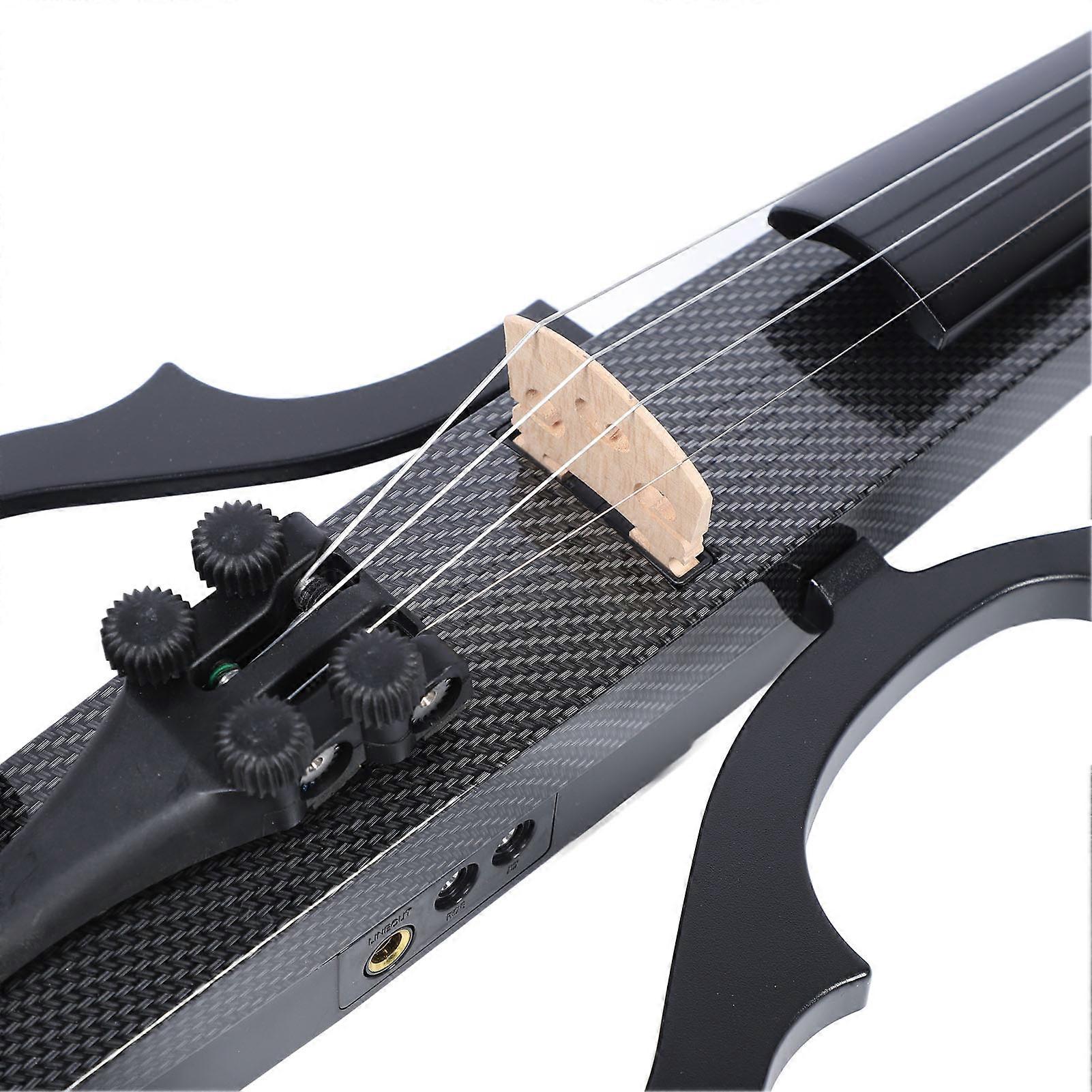 Professional Silent Electric Violin Carbon Fiber and ABS 4/4 Full Size ...