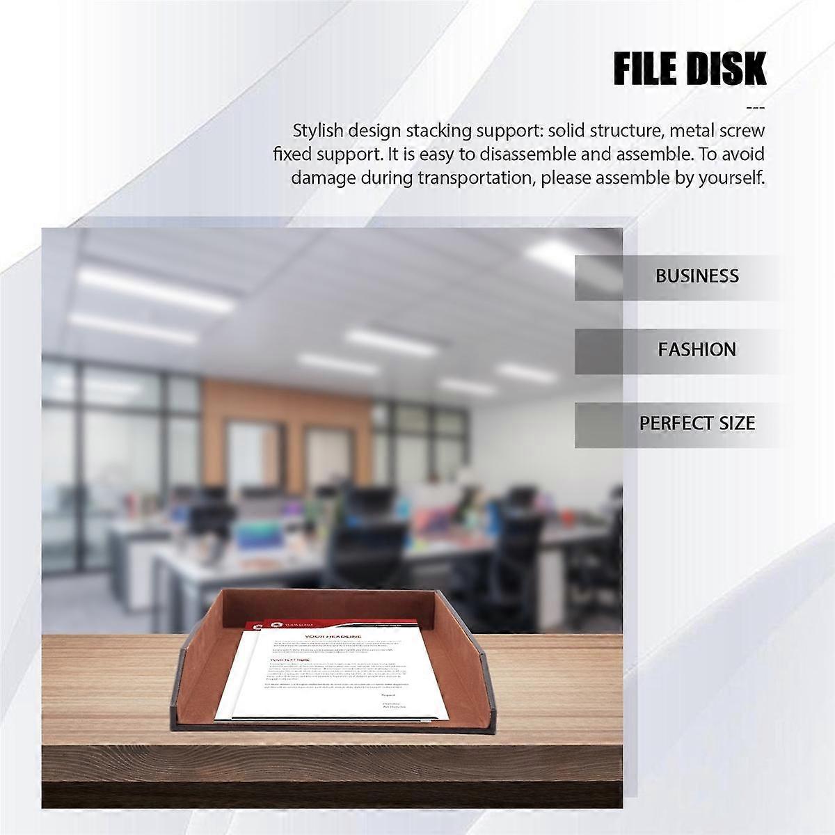 PU Leather Collection Letter Tray, Document Desk Organizer,Stackable ...