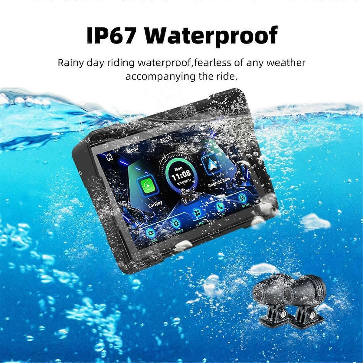 Wireless CarPlay Motorcycle Android Auto 5 Inch Motorcycle GPS ...