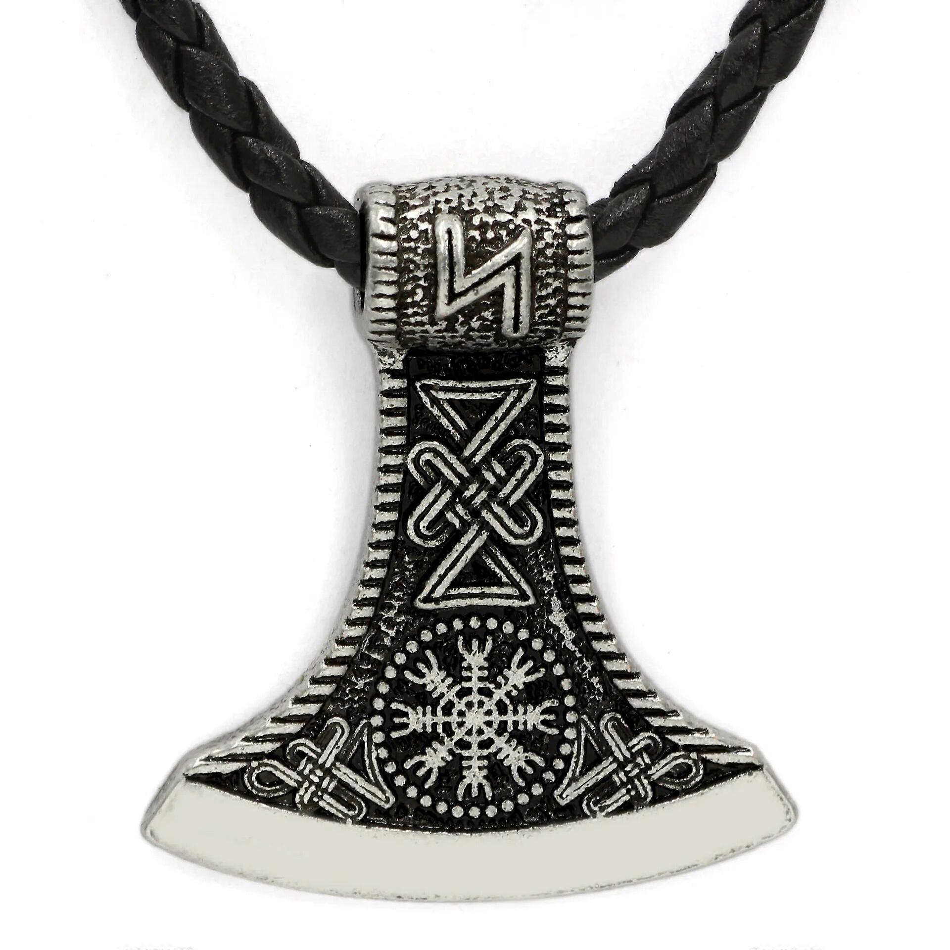 Antiquing Slavic Perun Axe Viking Runes Jewelry Amulet Mens Necklace ...