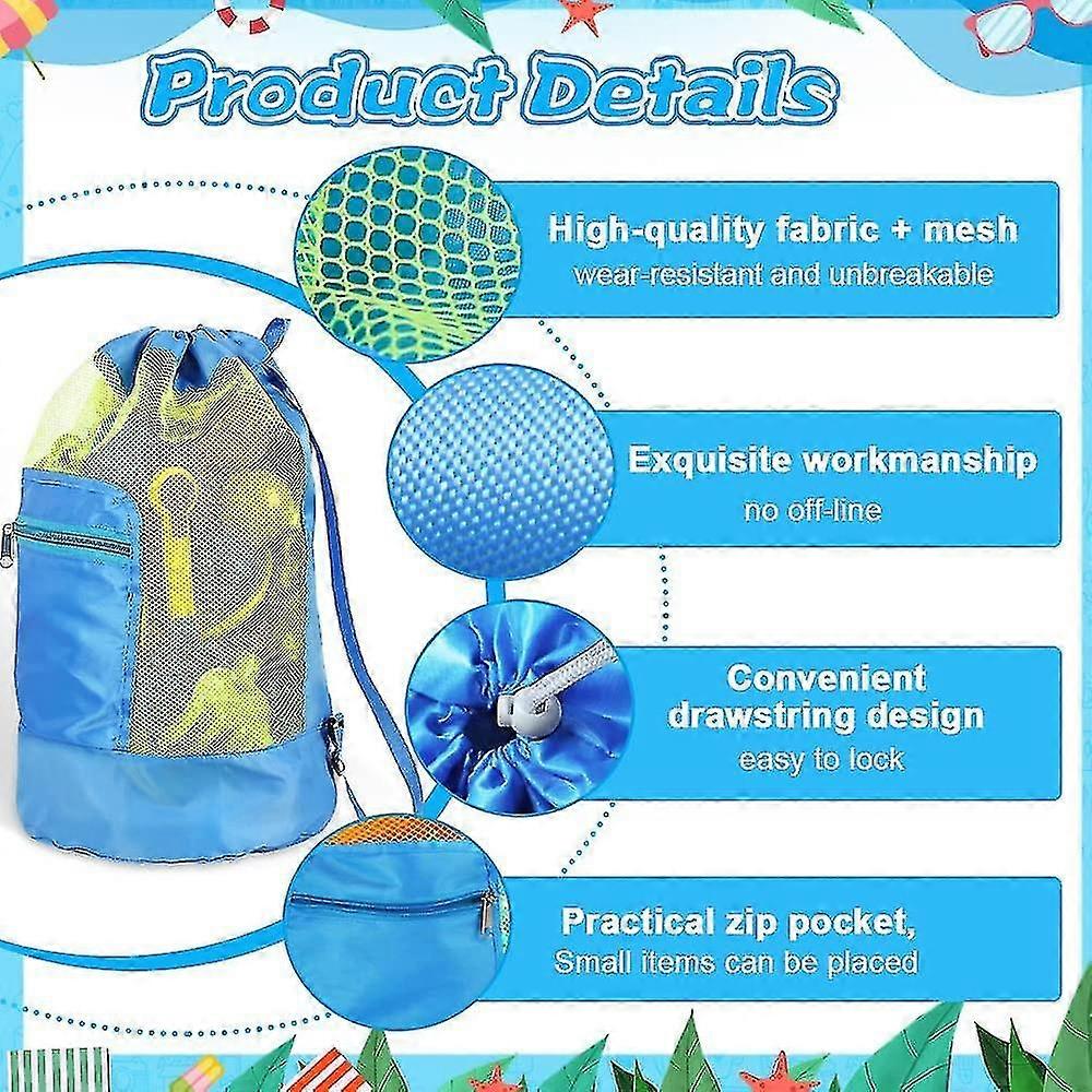 Beach Toy Bag, Large Mesh Beach Bag, Foldable Reusable Mesh Beach Toy ...