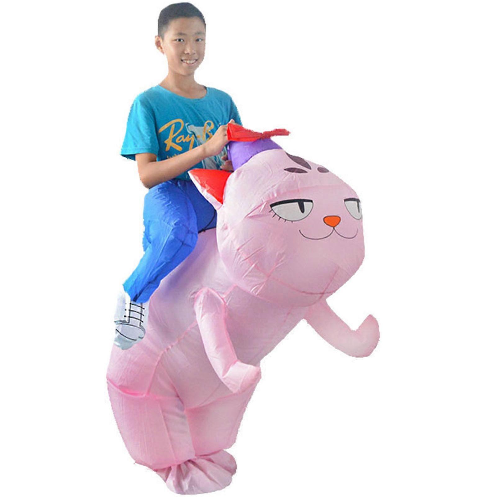 Adult Inflatable Cat Costume Ride on Cat Fan Operated Blow-Up Suits ...