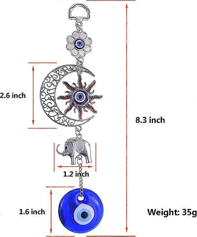 Blue Evil Eye Sun Moon Amulet, Evil Eye Pendant Decoration, Handmade ...