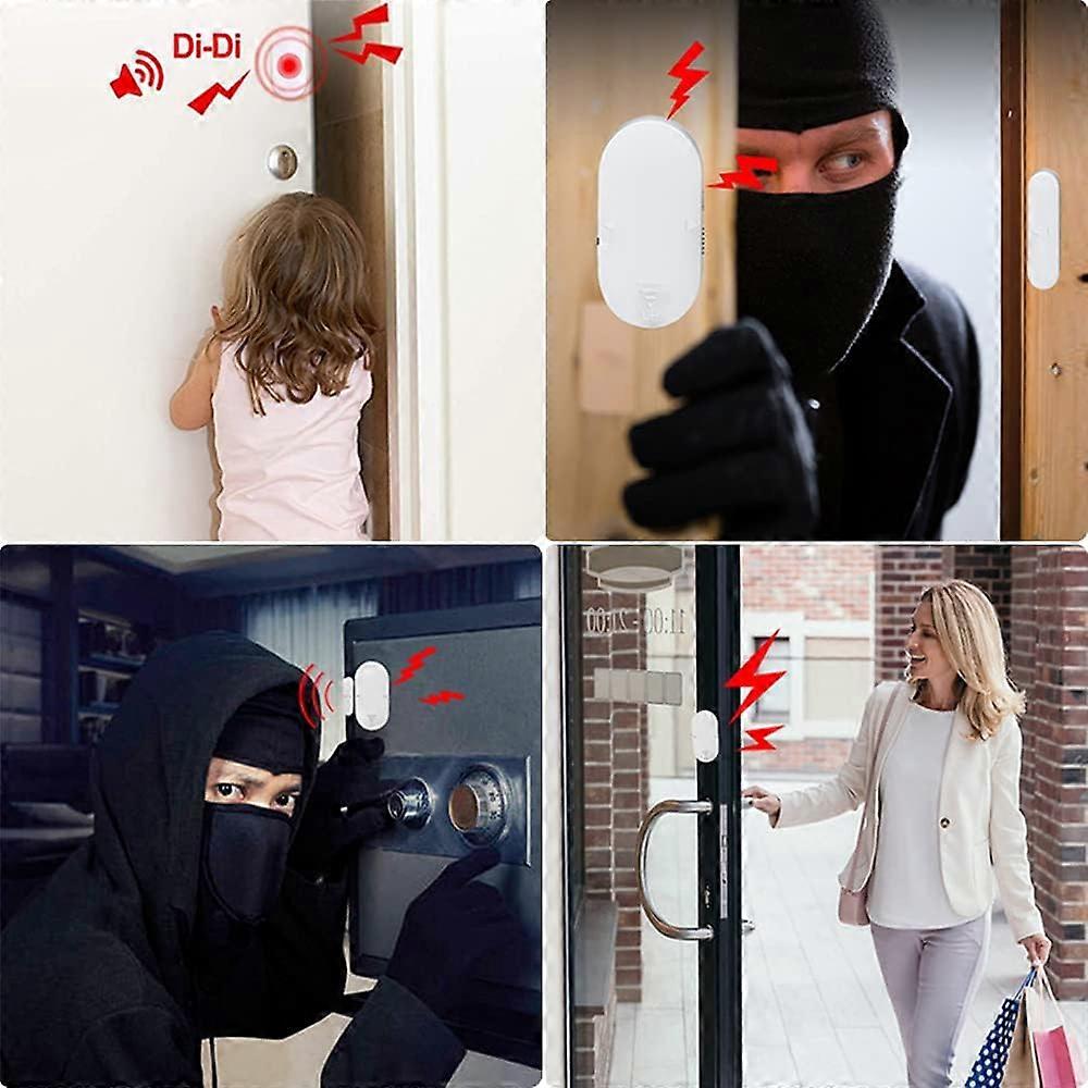 2 Pcs Door Alarm, 130 dB Door and Window Alarm, 5 Alarm Modes Wireless ...