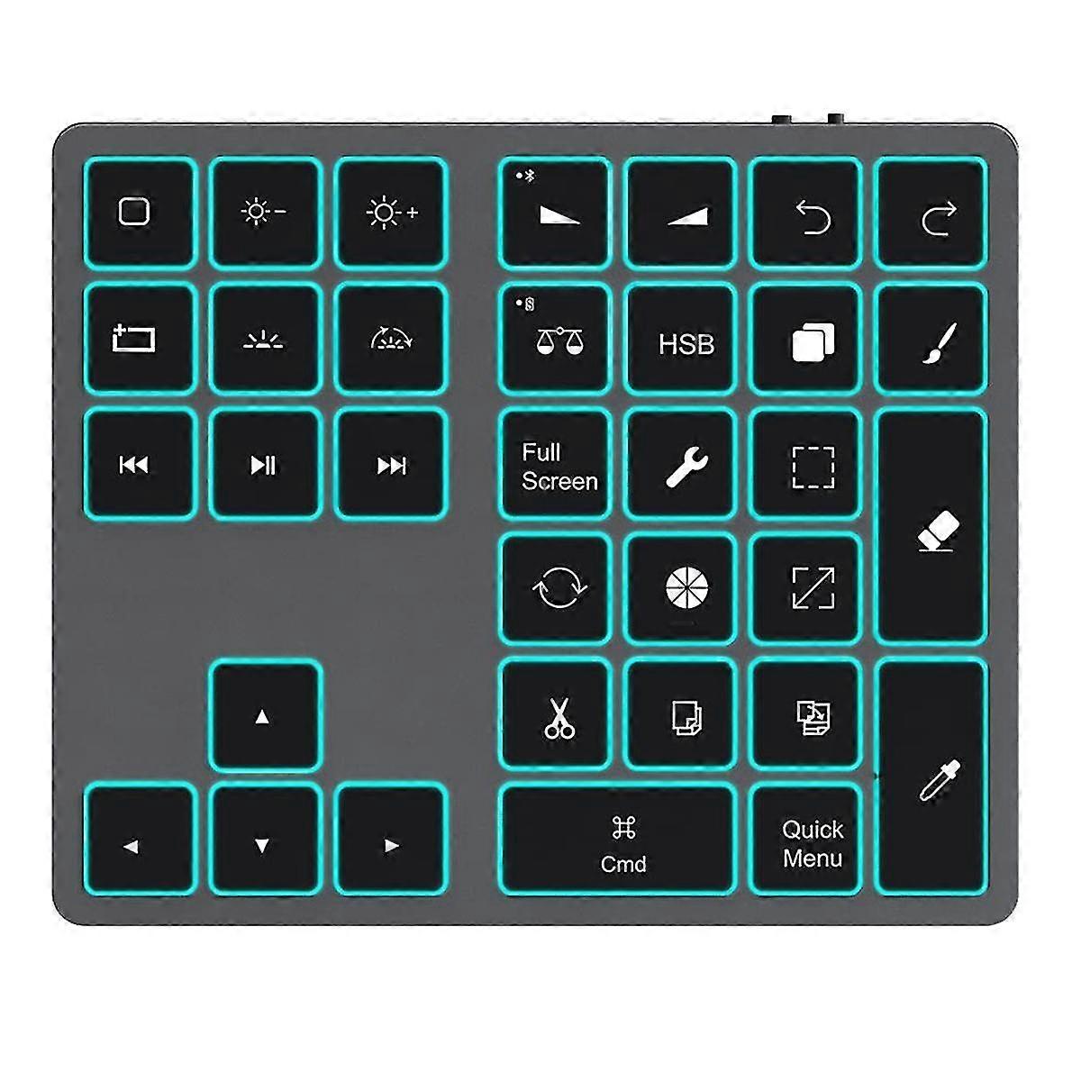 Bluetooth Keypad With Backlit Procreate Number Pad Rechargeable ...