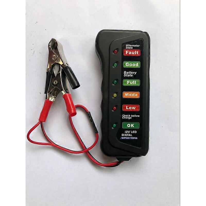 12V Battery Tester 6 LED Lights Car Battery Tester 12v Alternator ...