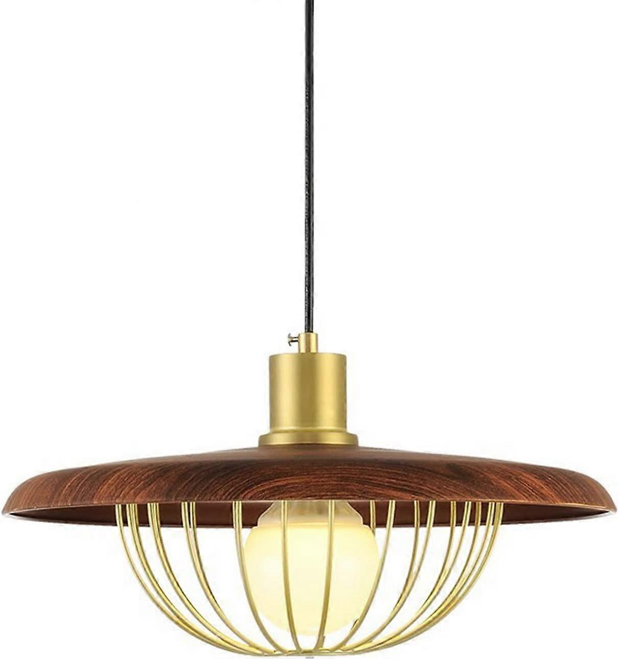 Modern Walnut Pendant Lighting Ironwork Decor Metal Shade Ceiling ...