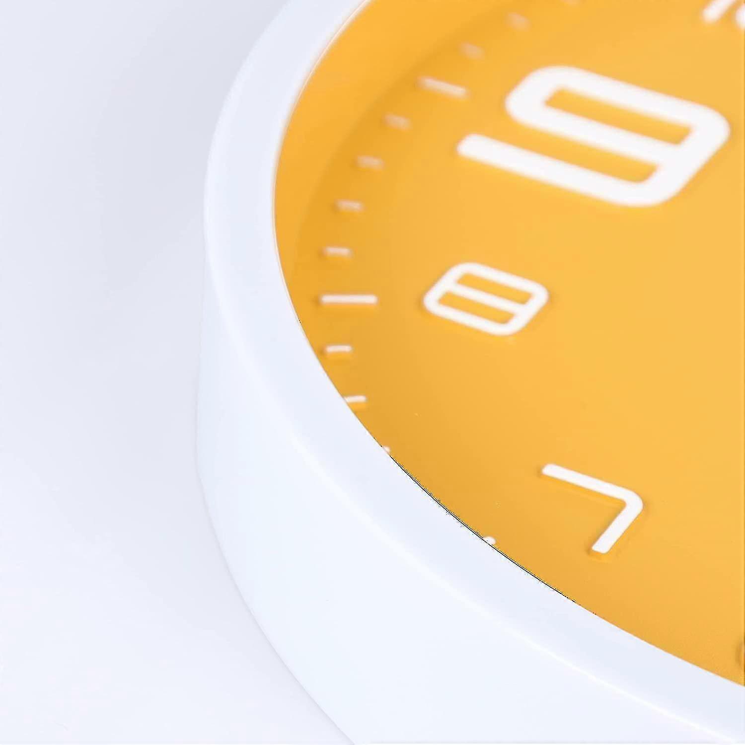Mustard Yellow Wall Clock Silent Modern Wall Pendulum Large 3d Numbers ...