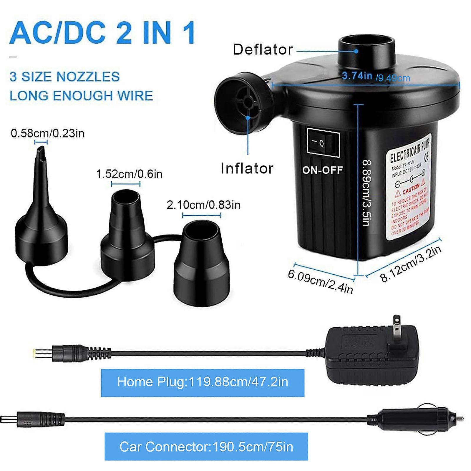 Electric Air Pump Potable Inflatable Pump Compressor For Mattress ...