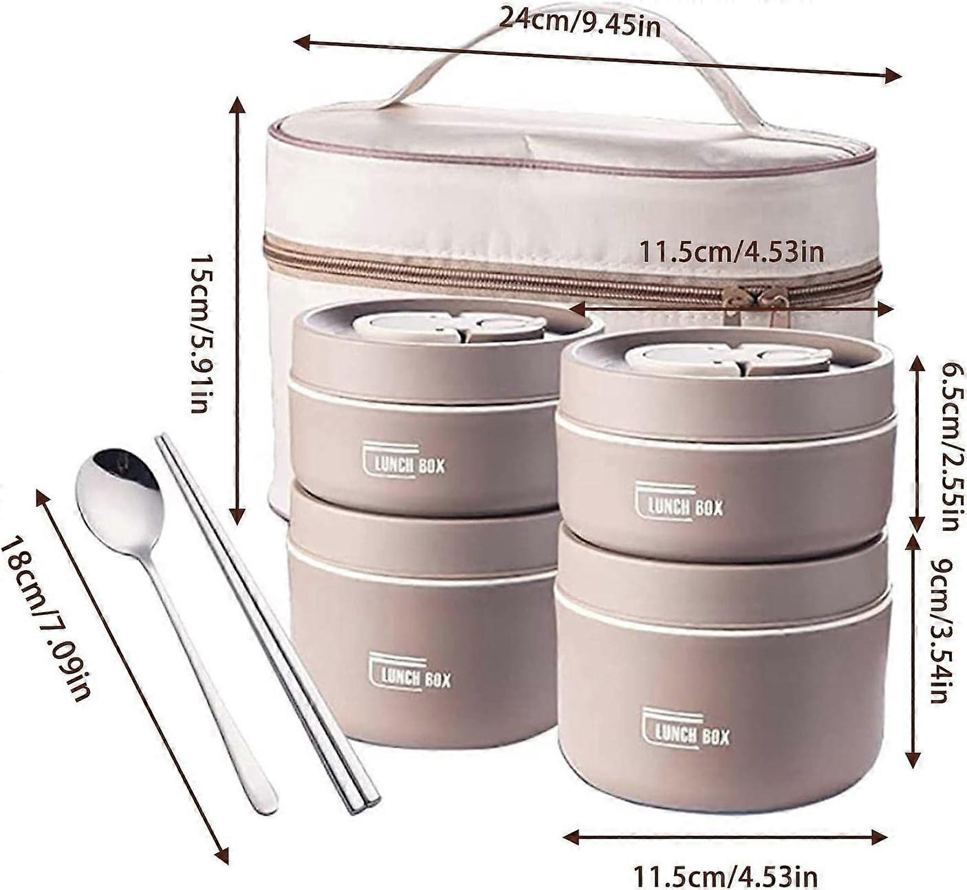 Insulated Bento Box, Stackable Insulated Lunch Box, Portable Food ...