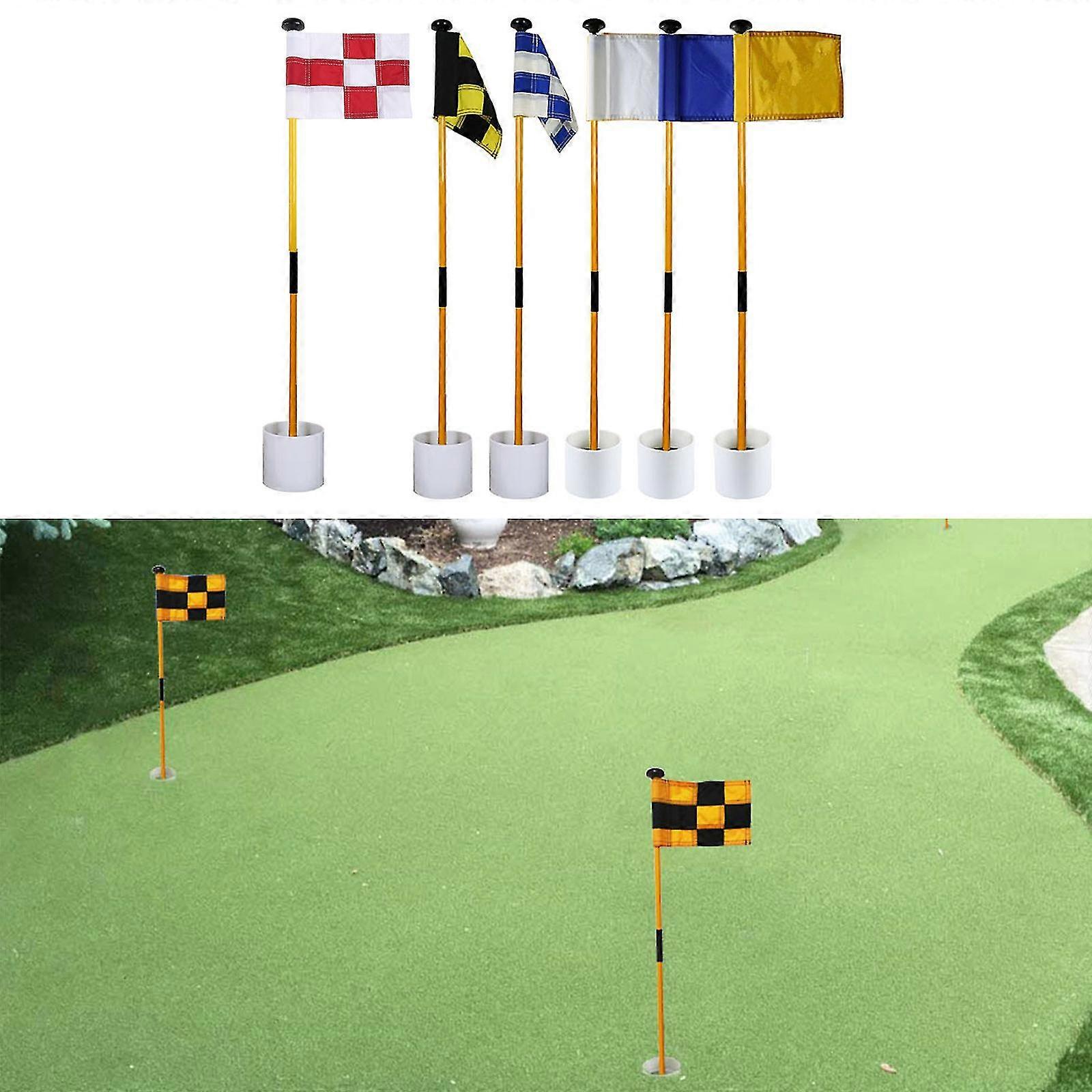 Golf Pin Flag Hole Cup Golf Putting Green Flag Kits Portable Golf Flag ...