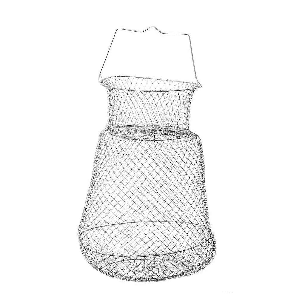 58CM Zinc Plating Iron Wire Mesh Hole Folding Crab Lobster Net Fishing ...