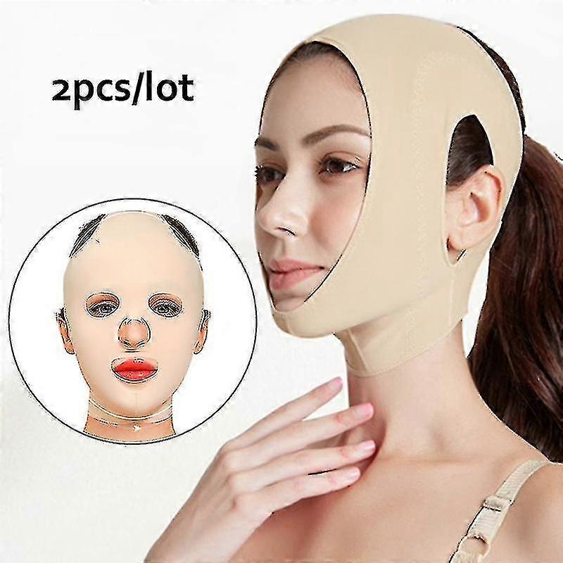2pcs Face Lift V Shaper Mask Facial Slimming Bandage Chin Cheek Lift Up ...