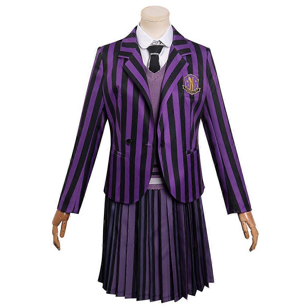 Enid Sinclair Cosplay Costume Wednesday Addams Uniform Coat Top Dress ...