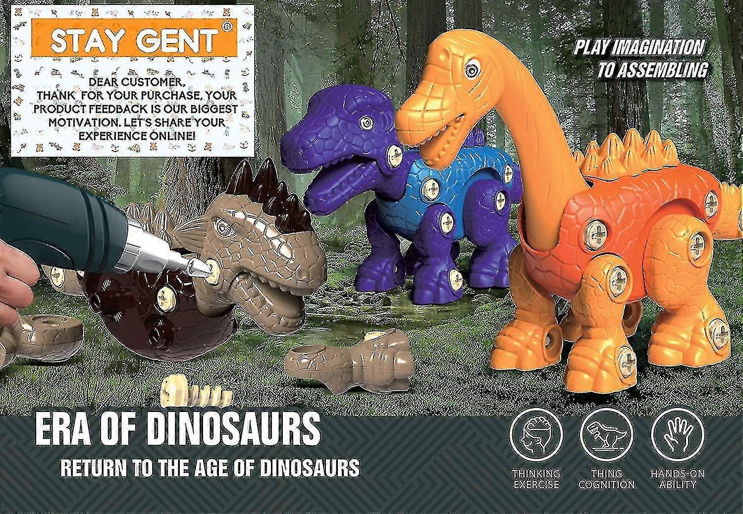 Electric Drill Disassembly Dinosaur 3 In 1 Boys Diy Twist Screw ...